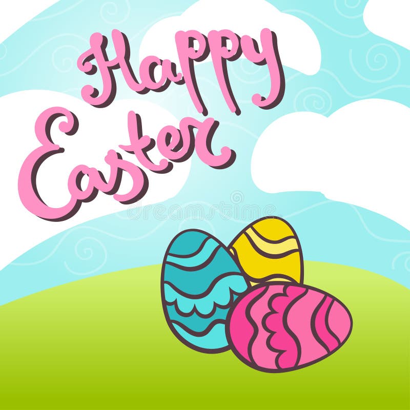 Happy easter illustration stock vector. Illustration of card - 55217343