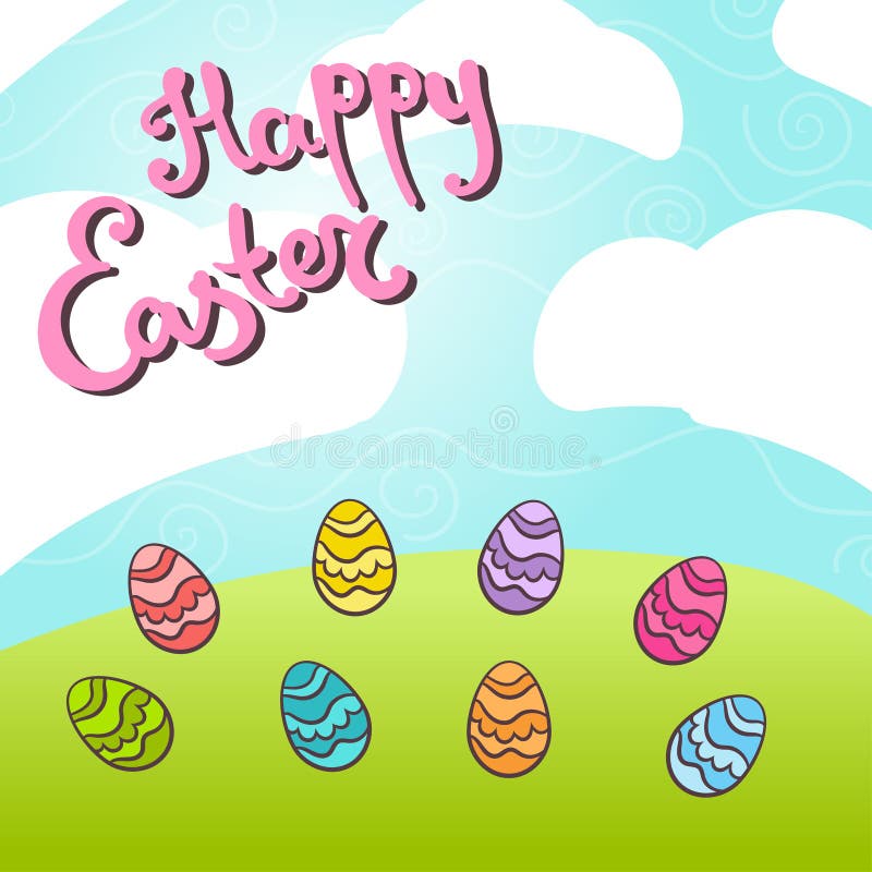 Happy easter illustration stock vector. Illustration of traditional ...