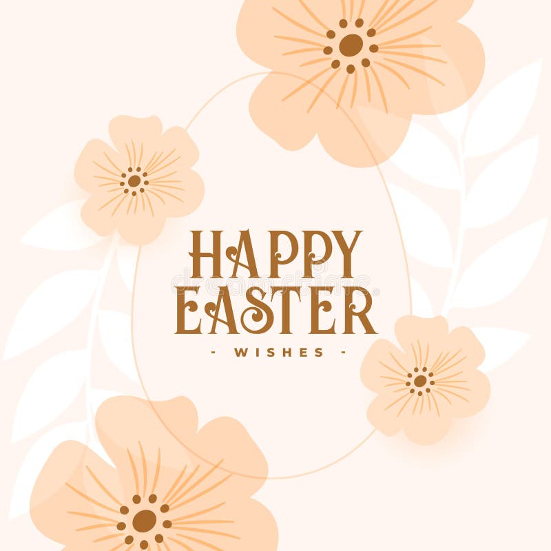 Happy Easter Invitation Card with Floral Decor Stock Illustration ...