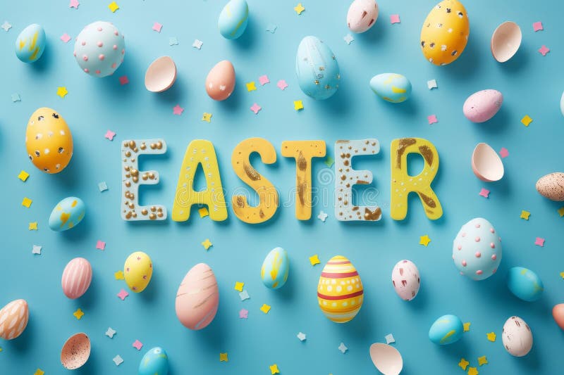 Happy Easter Ivory Eggs Easter Concept Basket. White Festivities Bunny ...