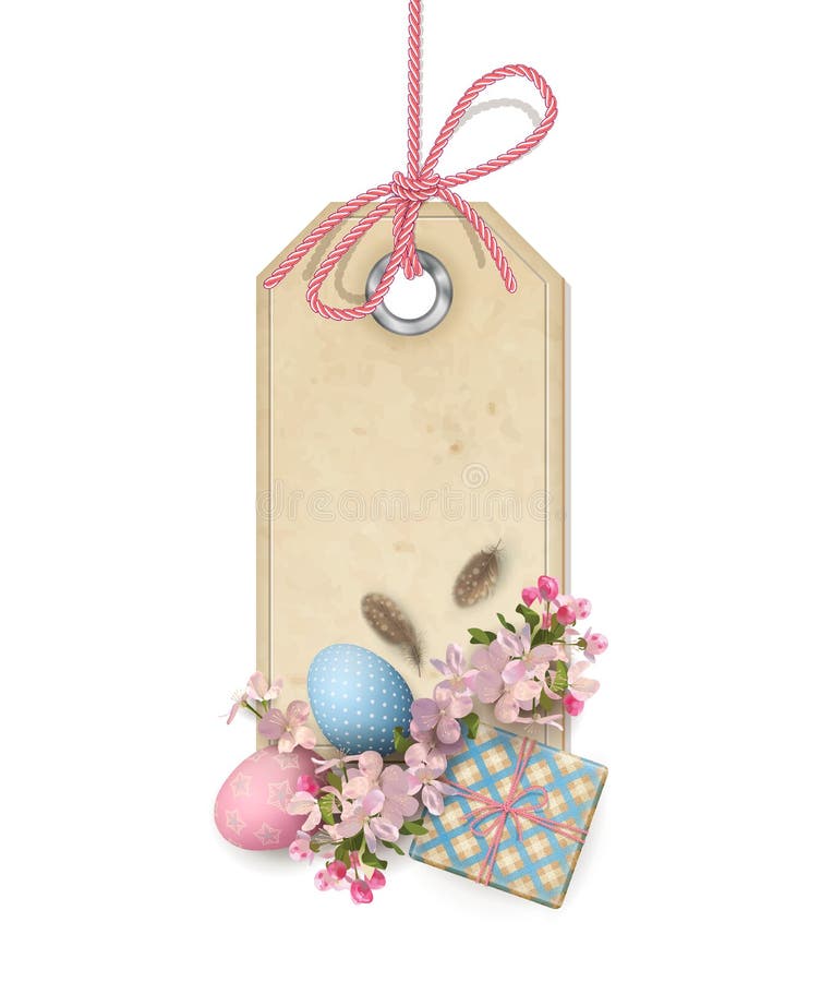 Happy Easter Card stock vector. Illustration of ribbon - 89117232