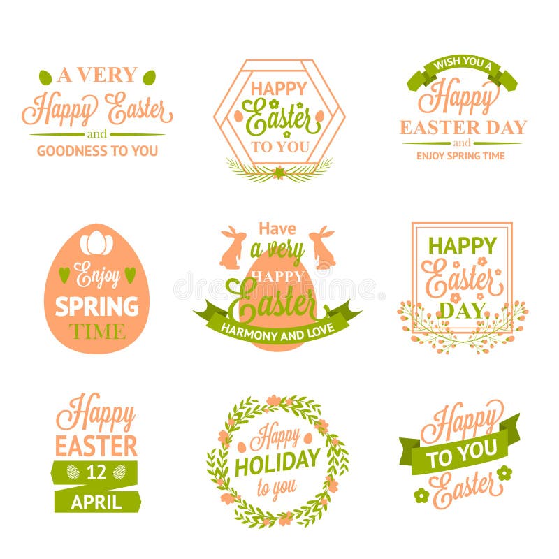 Happy Easter Bunny Rabbit Logos Stock Illustrations – 79 Happy Easter ...