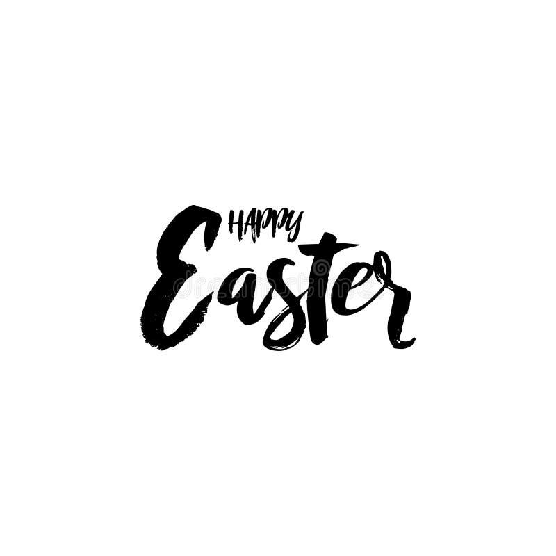Happy Easter Lettering Card. Hand Drawn Lettering Poster for Easter ...