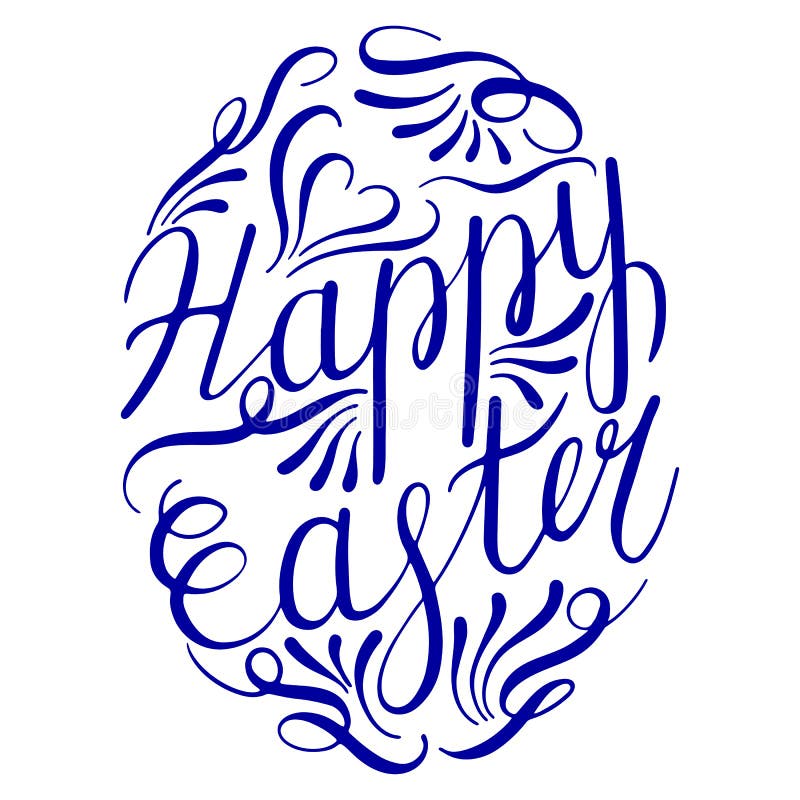Happy Easter Lettering Egg. Vector Illustration Stock Vector ...