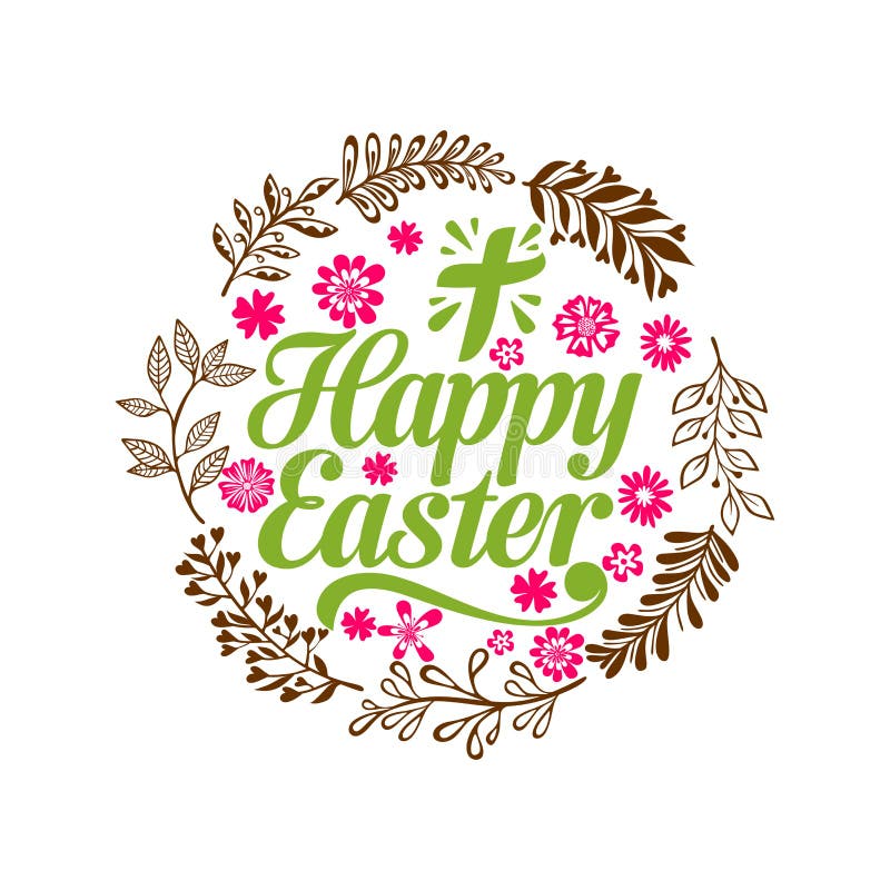 Happy Easter. Lettering and Graphic Elements Stock Vector ...