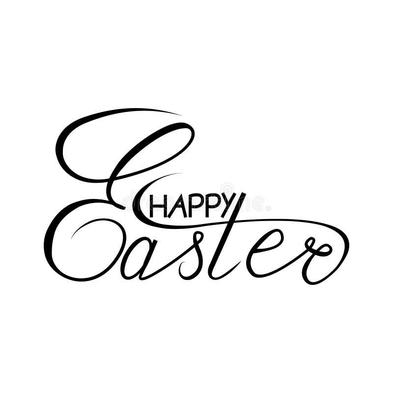 Happy Easter Lettering. Hand Drawn Poster for . Stock Vector ...