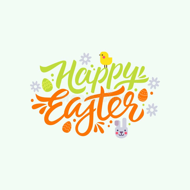 Happy Easter lettering stock vector. Illustration of calligraphy - 89081004