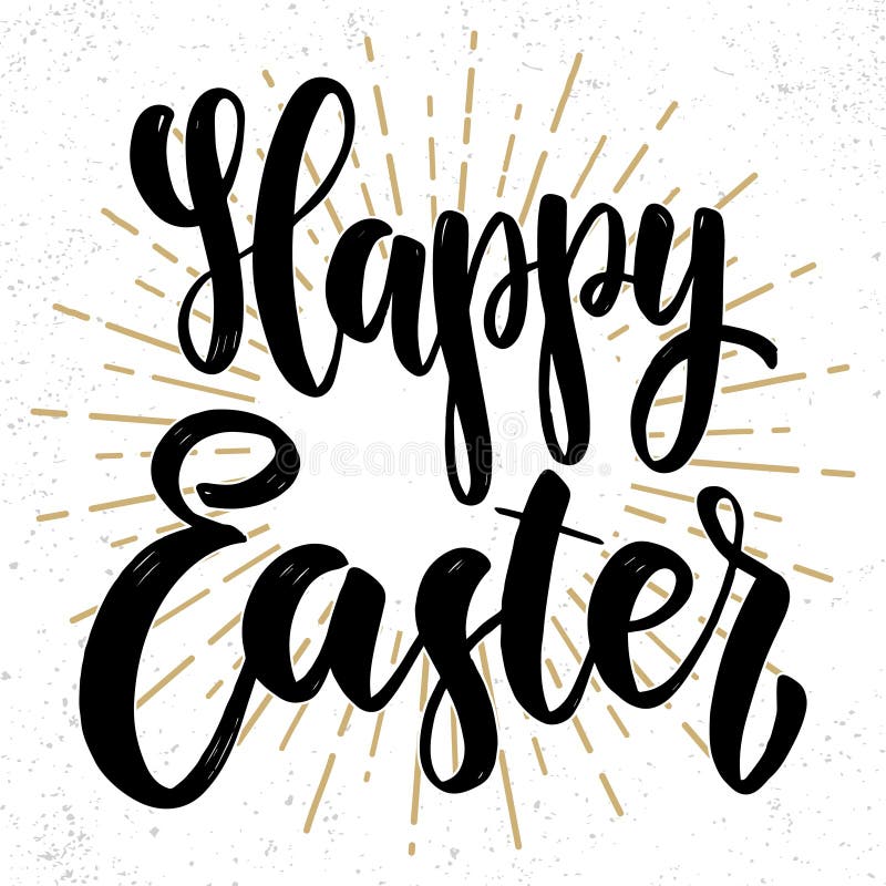 Happy Easter. Lettering Phrase on Grunge Background. Design Element for ...