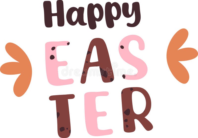 Happy Easter Lettering Sticker Stock Vector - Illustration of holiday ...