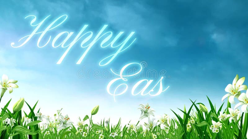 Happy Easter Light Beams on Lilly Field Loop Stock Video - Video of ...