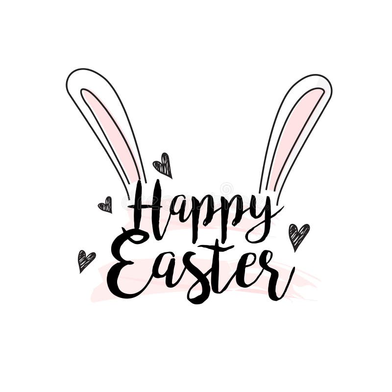 Happy easter Logo stock illustration. Illustration of drawing - 93038383