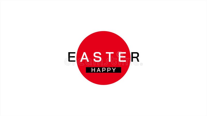 Happy Easter Red Circle Logo with White Text and Black Outline Stock ...