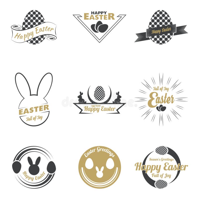 Happy Easter logo stock vector. Illustration of drawing - 88738080