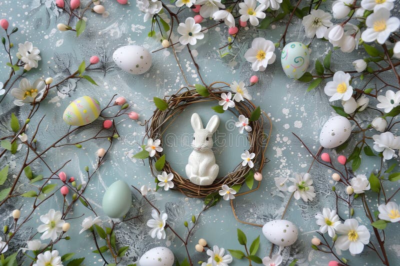 Happy Easter Message Zone Eggs Goodness Basket. White Easter Dinner ...