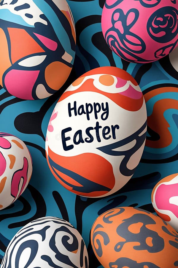 Happy Easter: Modern and Artistic Easter Card with Abstract Egg ...