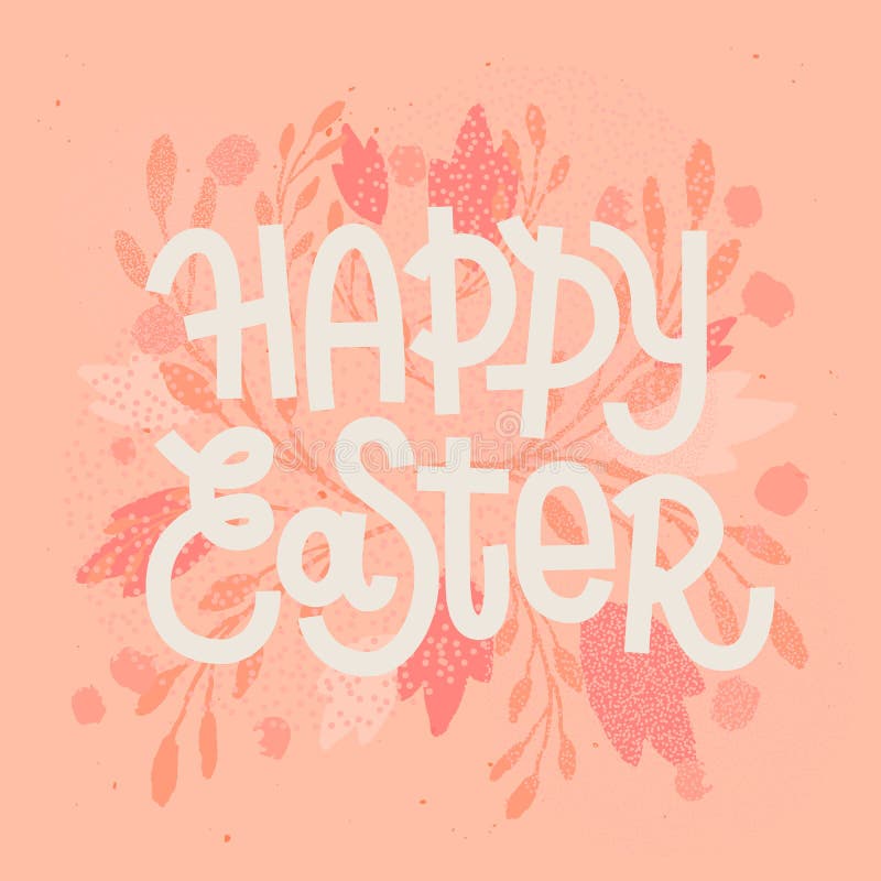 Happy Easter, Muted Pastel Pink Greeting Card Stock Vector ...