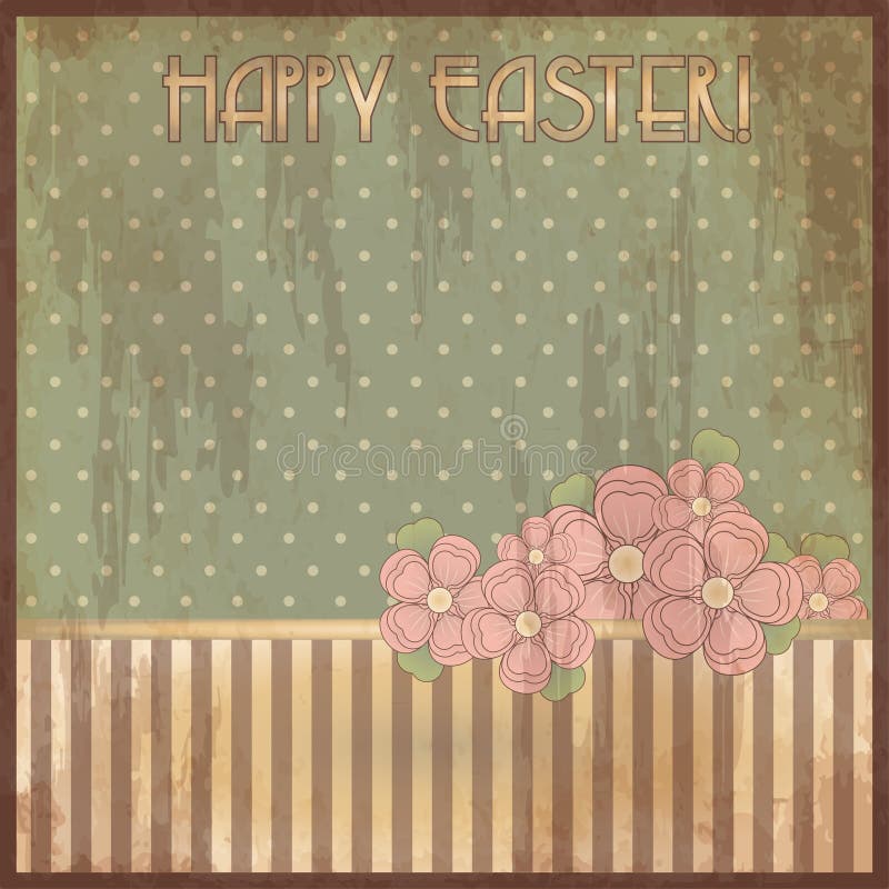 Happy Easter Old Cover Design Stock Vector - Illustration of ribbon ...