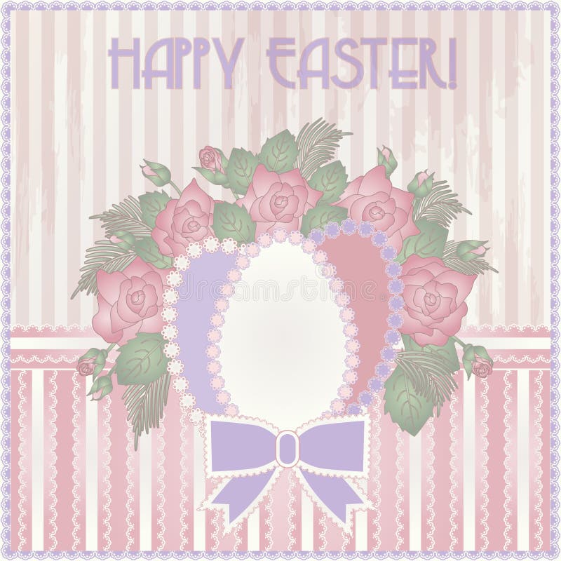 Happy Easter Old Vintage Card Stock Vector - Illustration of easter ...