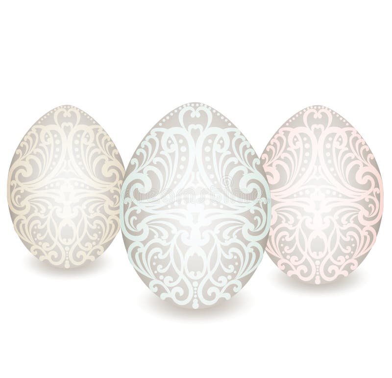 Happy Easter Ornamented Classic Easter Eggs Stock Illustration ...