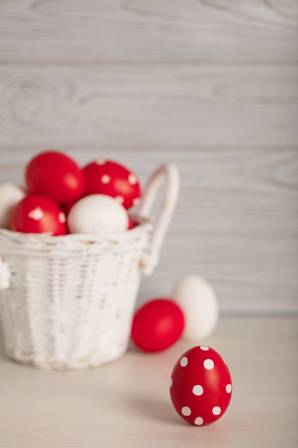 Happy Easter! Painted Easter Eggs - Red, White and Red with White Polka ...