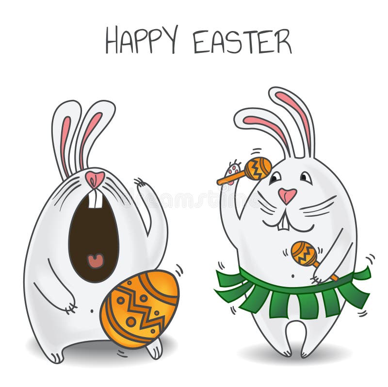 Happy Easter party stock vector. Illustration of hare - 51683578