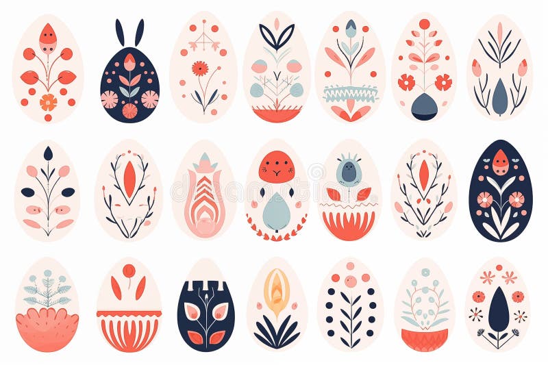 Happy Easter. Patterns. Modern Geometric Abstract Style. a Set of ...