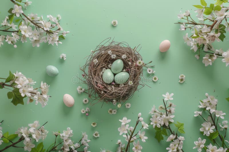 Happy Easter Poppies Eggs Easter Vibe Basket. White Blank Canvas Bunny ...