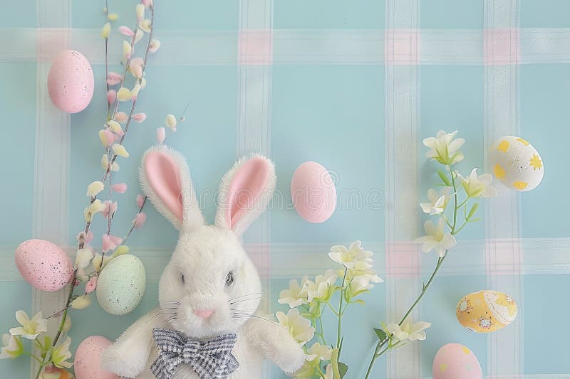 Happy Easter Poppy Eggs Easter Blessings Basket. White Gerbera Bunny ...