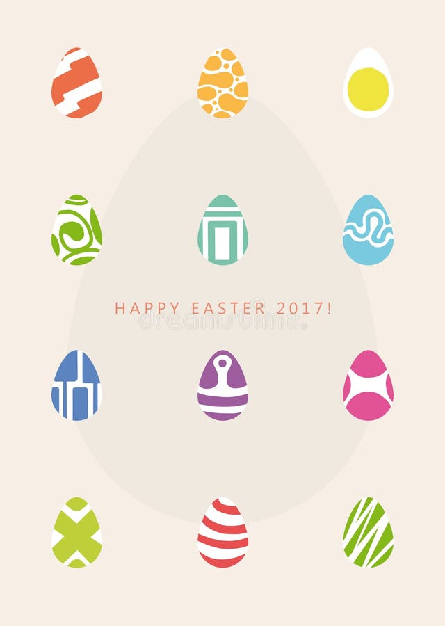Happy Easter 2017 stock illustration. Illustration of colorful - 90267988
