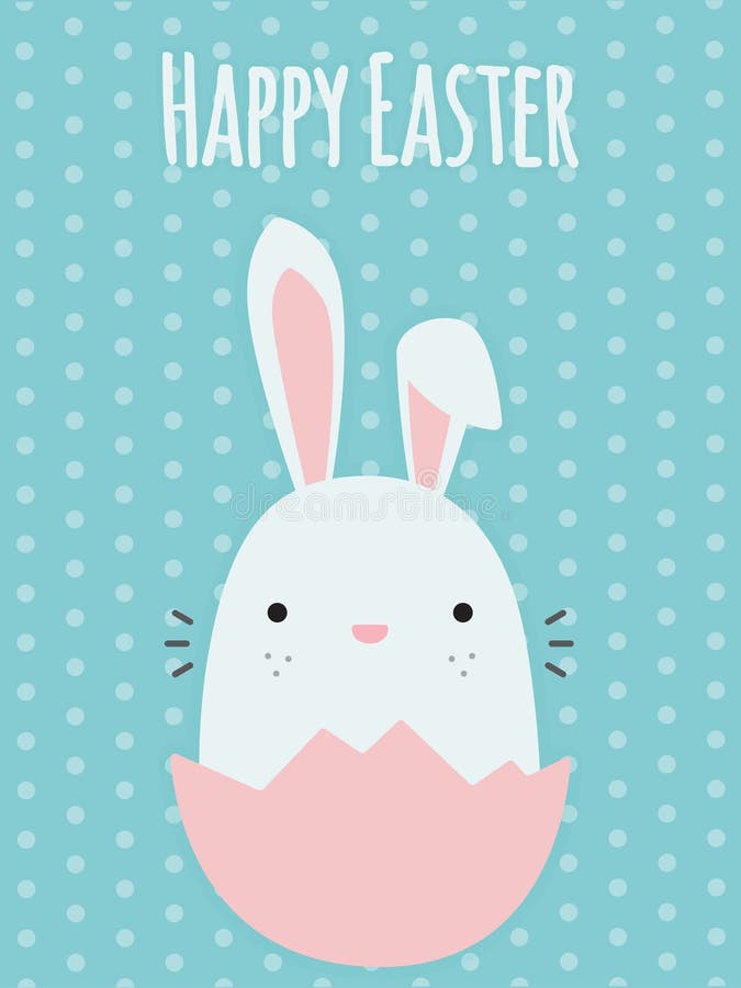 Happy Easter Postcard. Easter Bunny Stock Vector - Illustration of ...