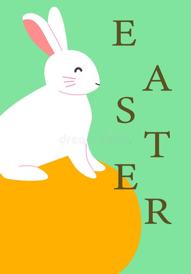 Happy Easter Poster Design Featuring a Cute Bunny and Modern Layout ...