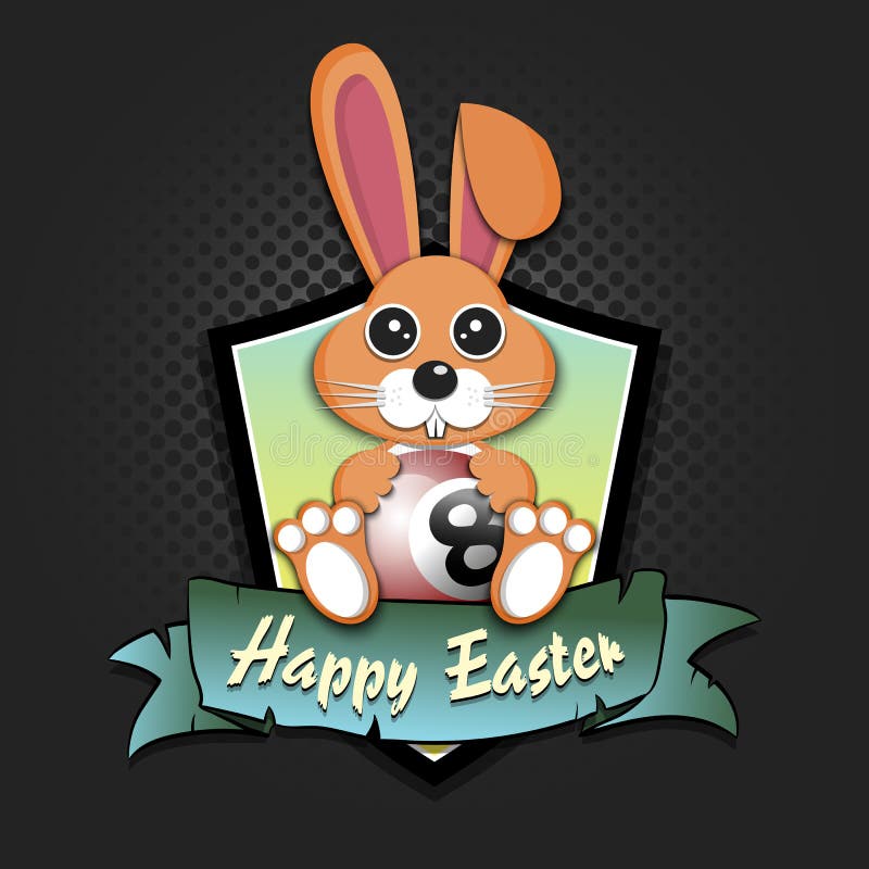 Happy Easter. Easter Rabbit with Billiard Ball Stock Vector ...