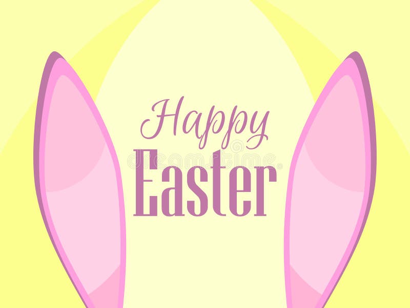 Happy Easter. the Rabbit Ears Stock Vector - Illustration of beautiful ...