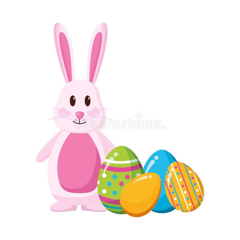Happy easter rabbit eggs stock vector. Illustration of rabbit - 142747455