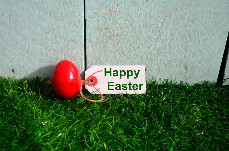 Red Easter Egg and a Greeting Card. Stock Photo - Image of religion ...