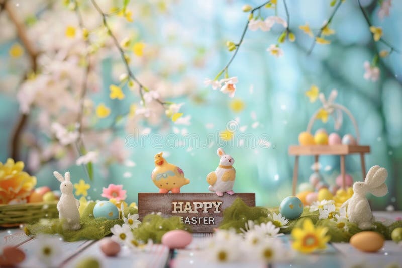 Happy Easter Red Jasmine Eggs Easter Bunny Ears Basket. White ...