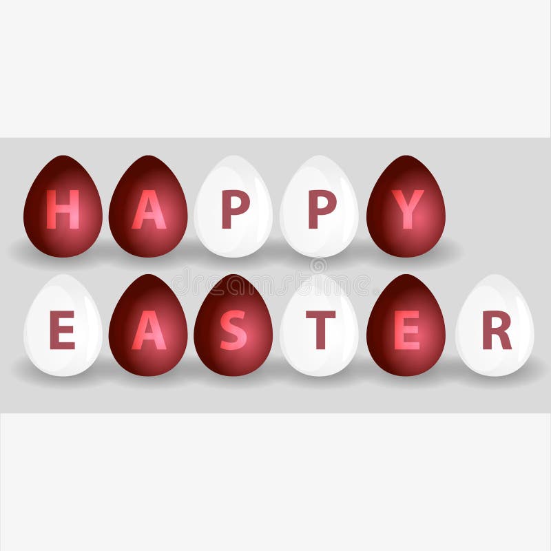 Happy Easter from Red and White Eggs Stock Vector - Illustration of ...