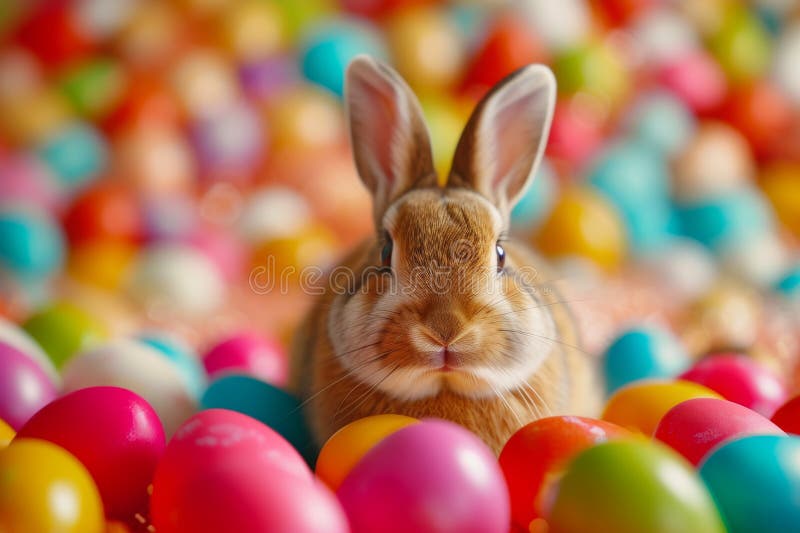 Happy Easter Reflection Eggs Renewed Energy Basket. White Bonnet Bunny ...