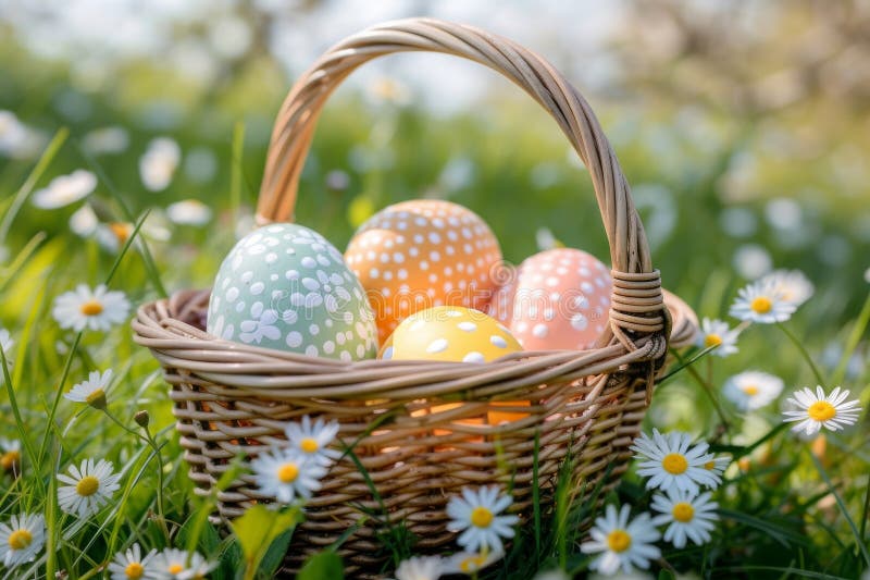 Happy Easter Resurrection Eggs Sincere Basket. White Resumed Work Bunny ...