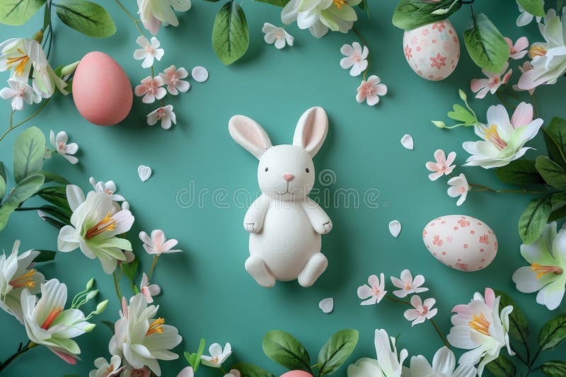 Happy Easter Rose Bloom Eggs Easter Imagery Basket. White Springtime ...