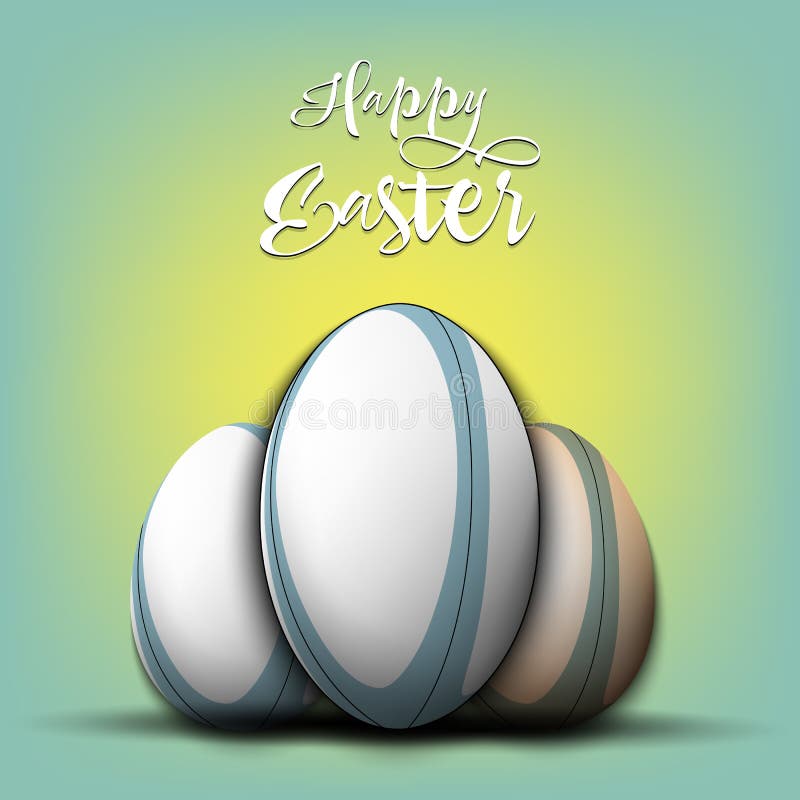 Happy Easter. Rugby Ball and Easter Eggs Stock Vector - Illustration of ...