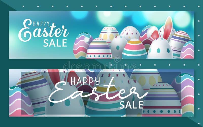 Happy Easter Sale Banner, Poster, Invitation, Leaflet Template Design ...