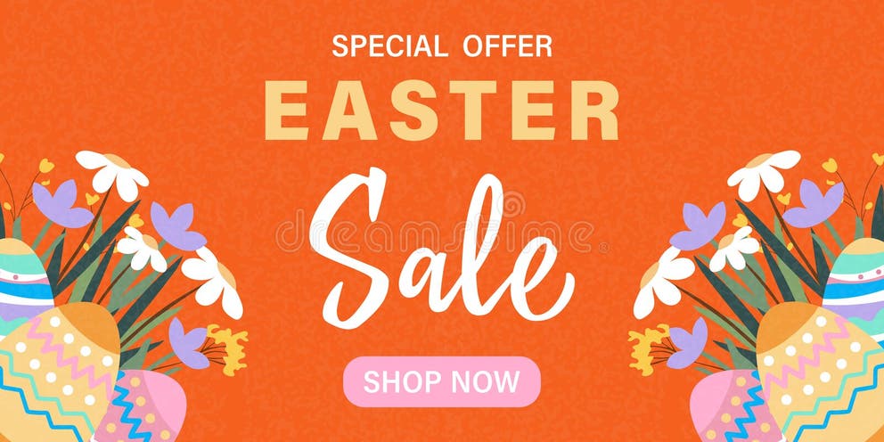 Happy Easter Sale. Easter Sale Banner Template Stock Vector ...
