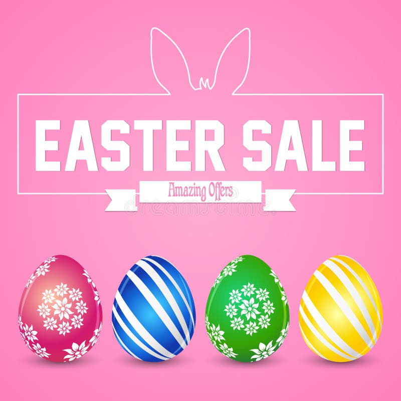 Happy Easter Sale stock illustration. Illustration of color - 69527909