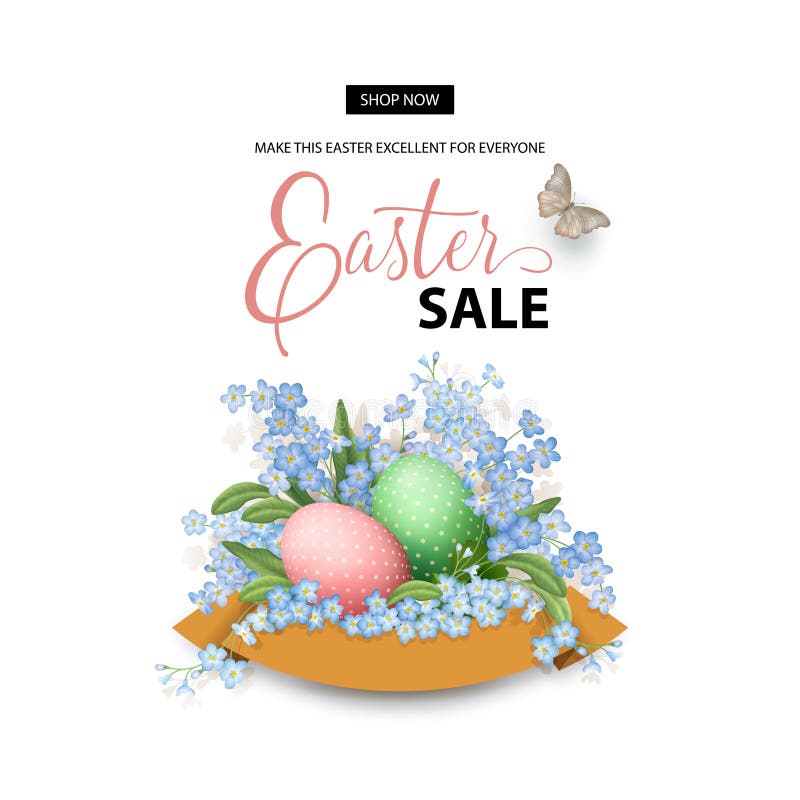 Happy Easter Card stock vector. Illustration of bouquet - 112116816