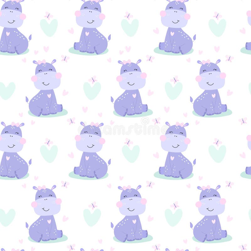 Happy Easter Seamless Pattern with Cute Rabbit. Vector Illustrations ...