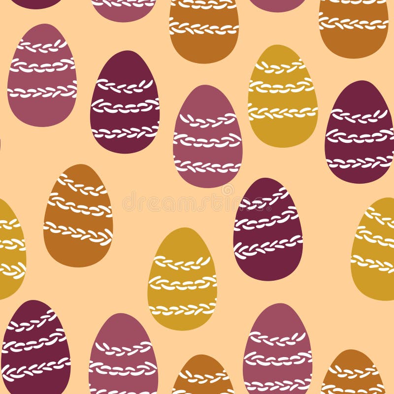 Happy Easter Seamless Pattern with Eggs on Color Background. Polka Dots ...