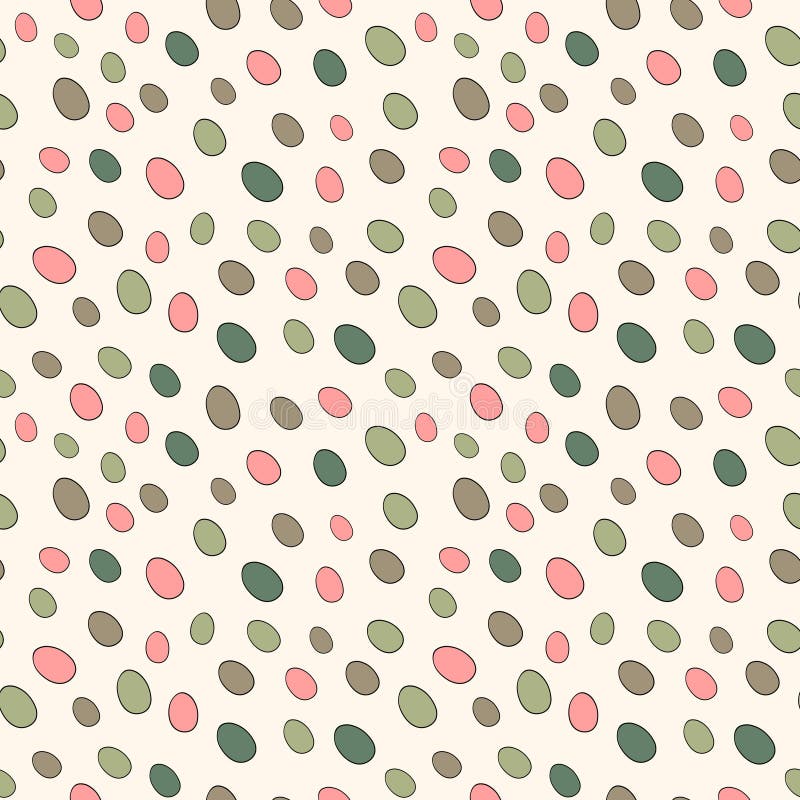 Happy Easter Seamless Pattern with Eggs on Color Background. Polka Dots ...