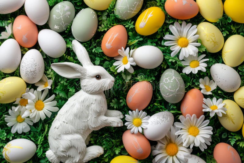 Happy Easter Serene Eggs Easter Table Runner Basket. White Resurrection ...