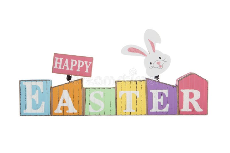Happy Easter Sign stock image. Image of isolated, bunny - 66799253
